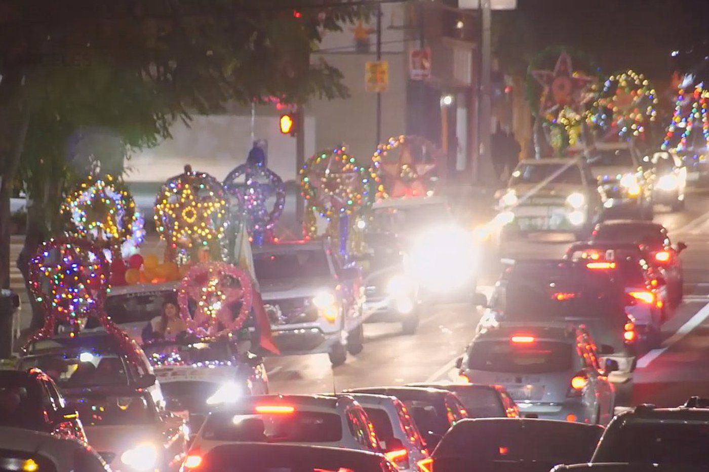 Historic Filipinotown in LA kicks off holidays with parol parade | ABS ...