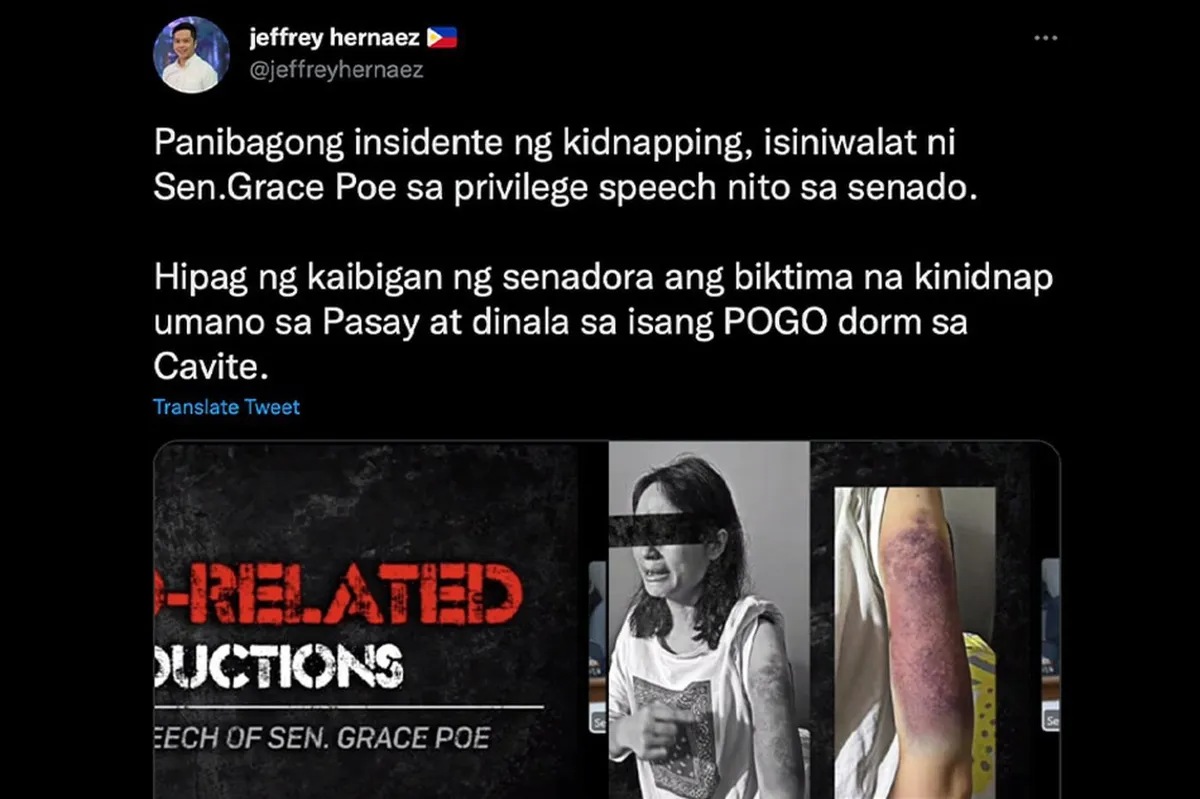 Isa pa umanong POGO-related kidnapping, isiniwalat ni Sen. Poe | ABS ...