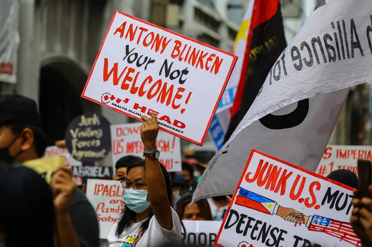 Anti-US protest on US Secretary of State Blinken's visit | ABS-CBN News