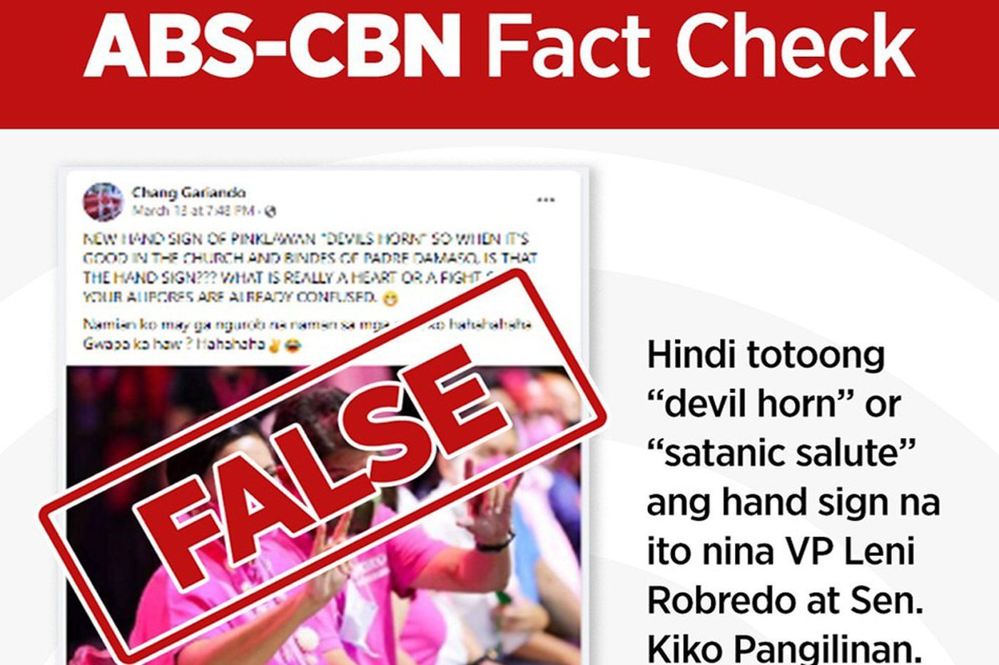 FACT CHECK: Hindi totoong 'devil horn' o 'satanic salute' ang hand sign ...