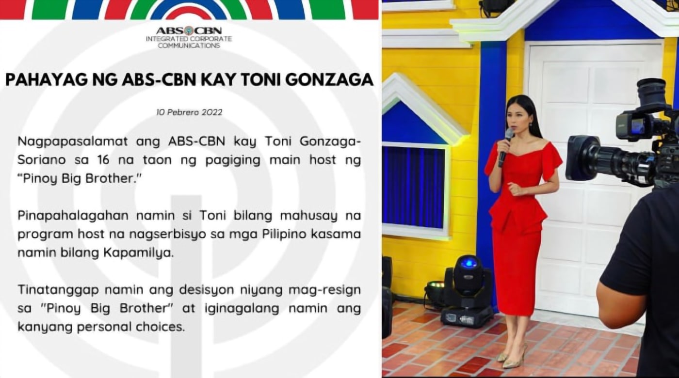 READ: ABS-CBN issues statement on Toni Gonzaga’s decision to exit from ...