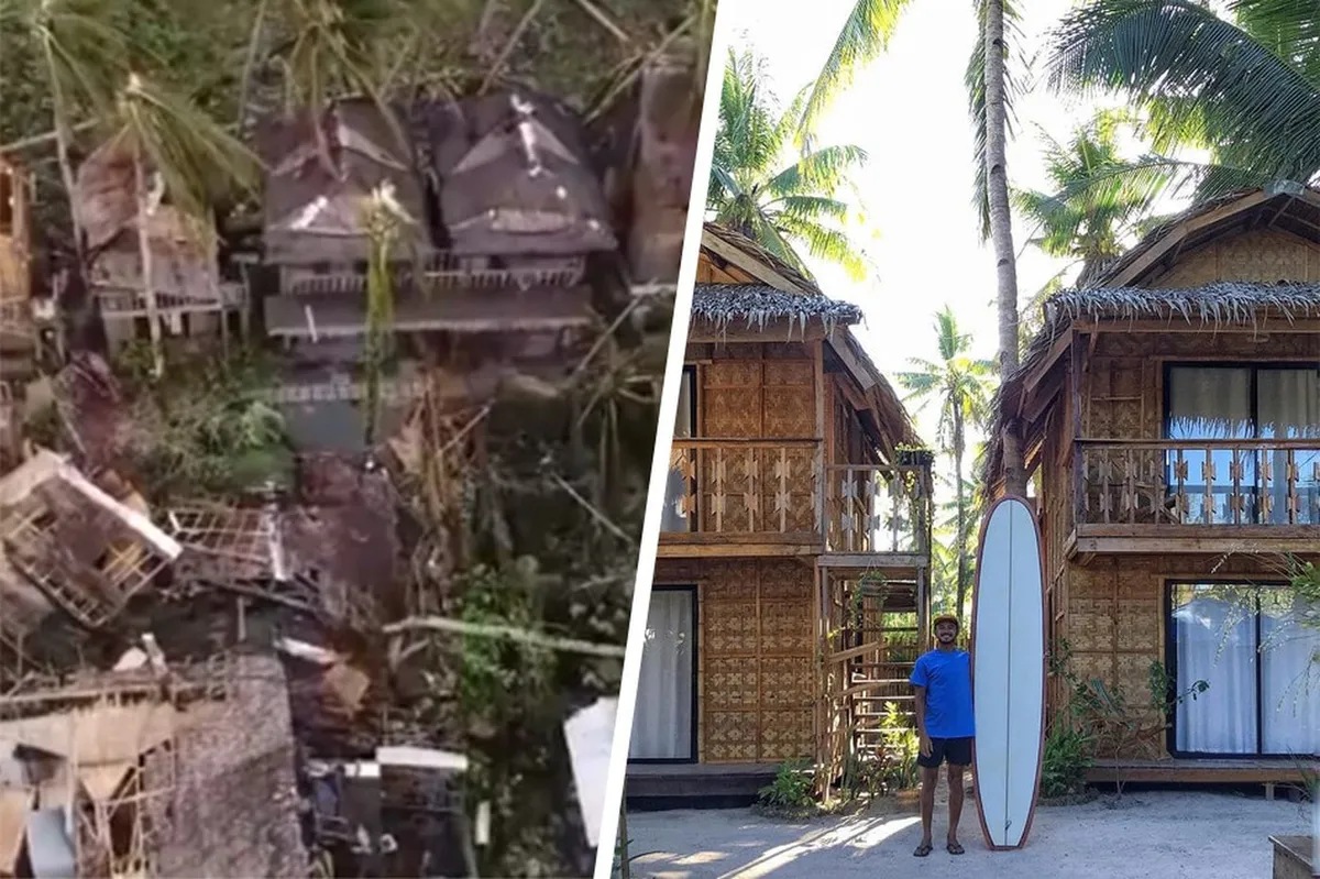 Hostel ni dating MYX VJ Chino Lui Pio sa Siargao nasira ng Bagyong ...