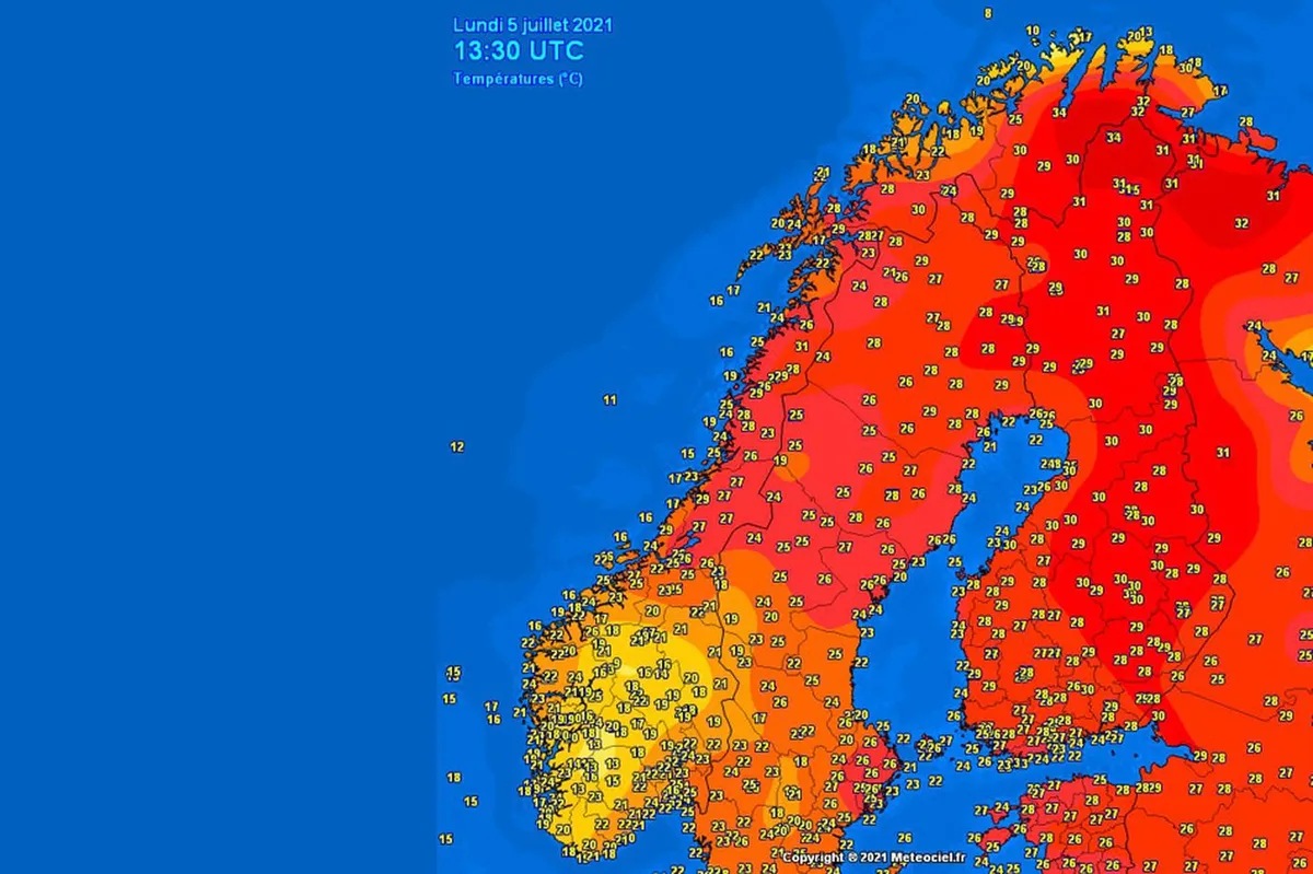 Heat wave hits Nordic countries, as 34 Celsius recorded in Arctic | ABS-CBN