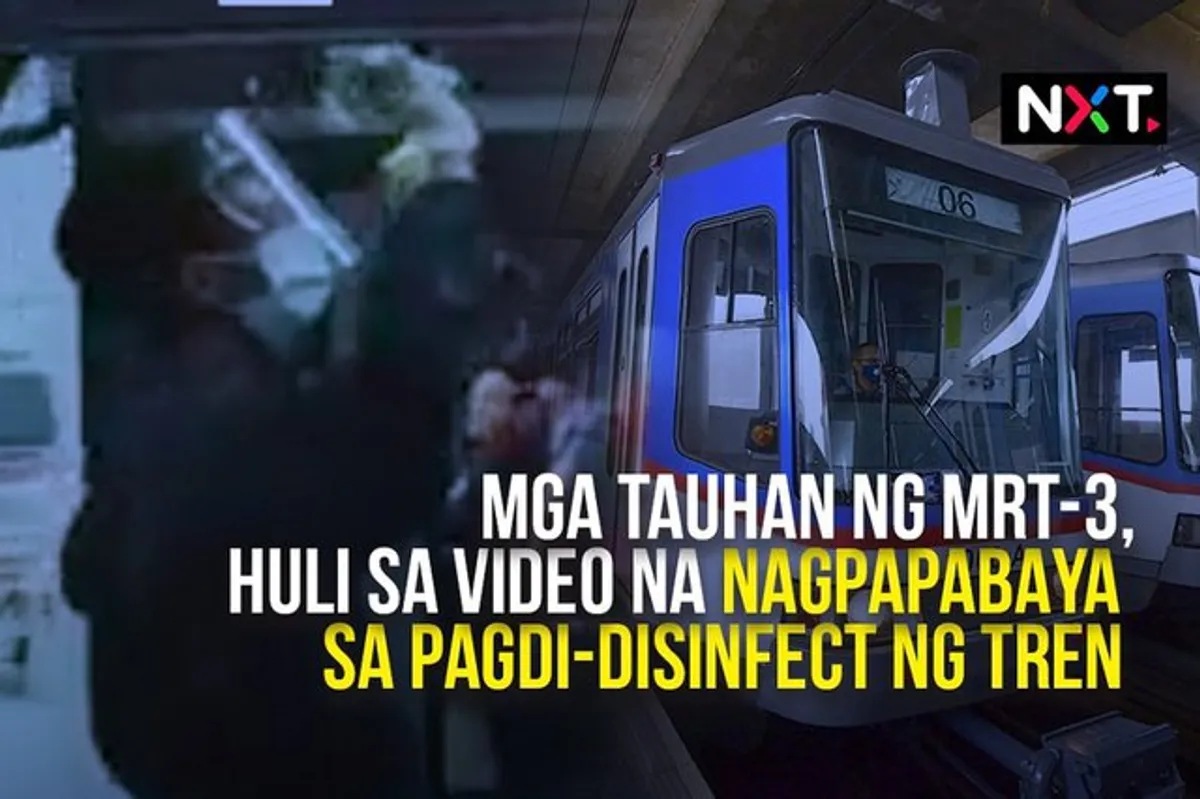 Mga tauhan ng MRT-3, huli sa video na nagpapabaya sa pagdi-disinfect ng ...
