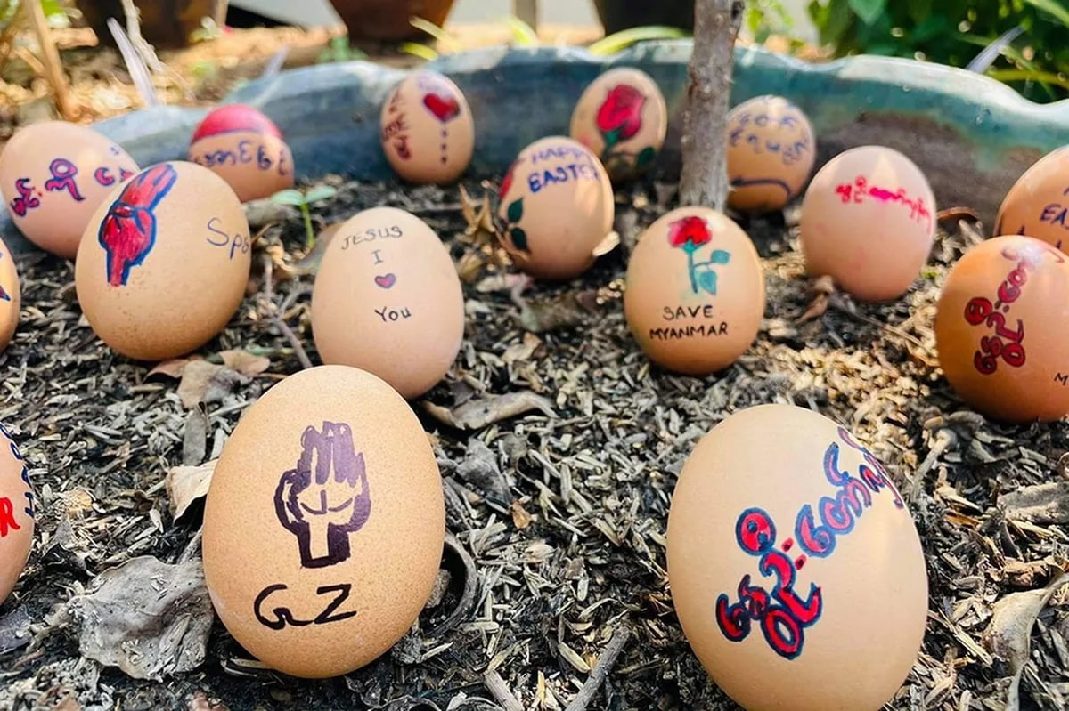 In Myanmar, Easter eggs a symbol of defiance for anti-coup protesters ...