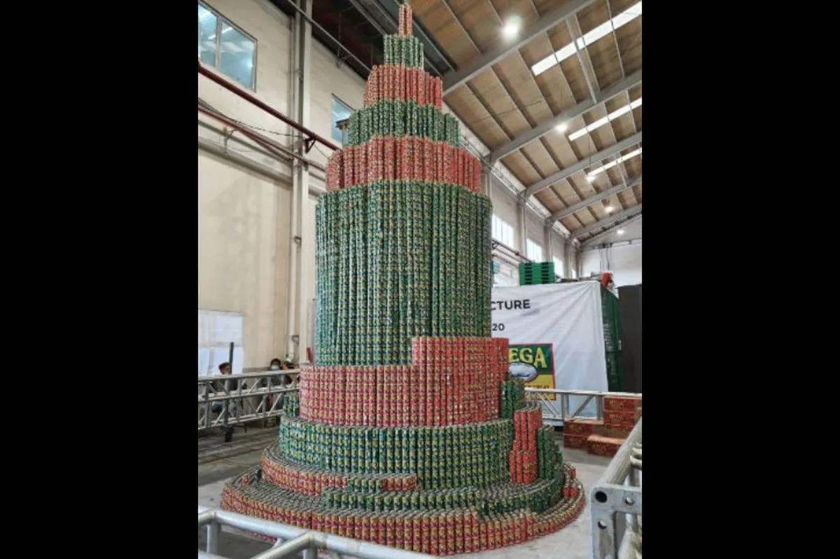 Philippines sets Guinness record for tallest tin-can structure | ABS ...