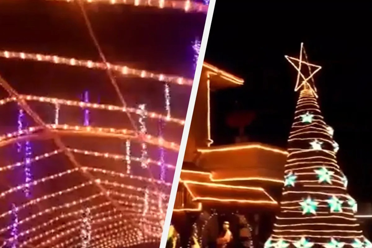 Giant Christmas tree sa Albay, iba pang dekorasyon pinailawan na | ABS ...
