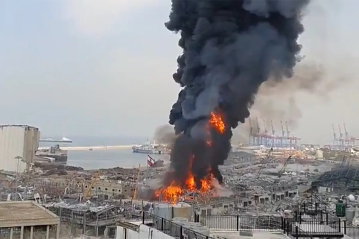 Huge fire at Beirut port weeks after deadly blast | ABS-CBN