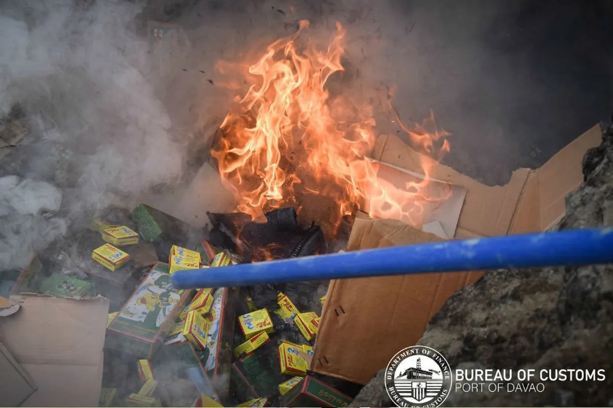Customs destroys smuggled firecrackers in Davao City | ABS-CBN News