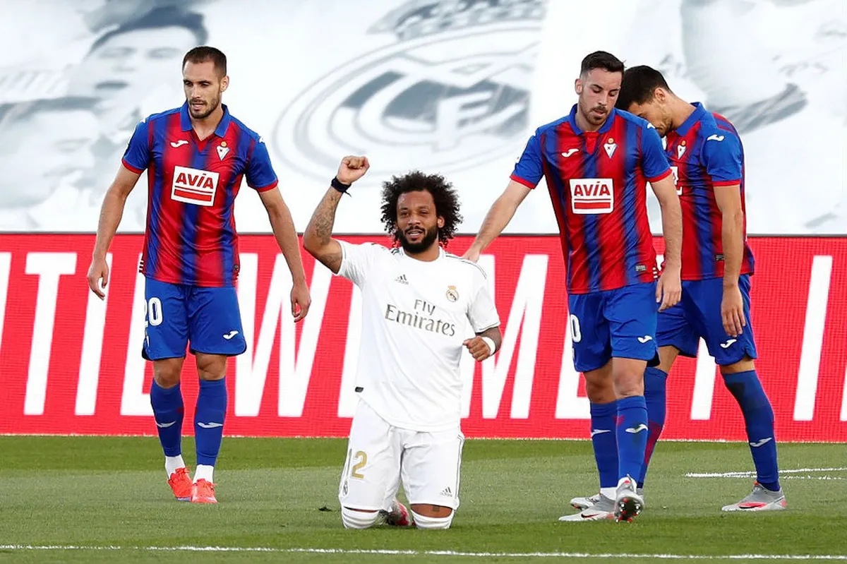 Football: Marcelo takes knee as Madrid return with win over Eibar | ABS ...
