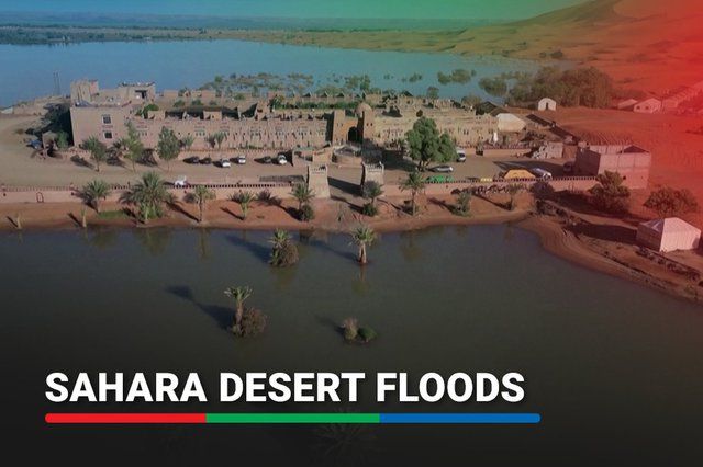 Drone footage: Sahara floods after rare desert rainfall | ABS-CBN News