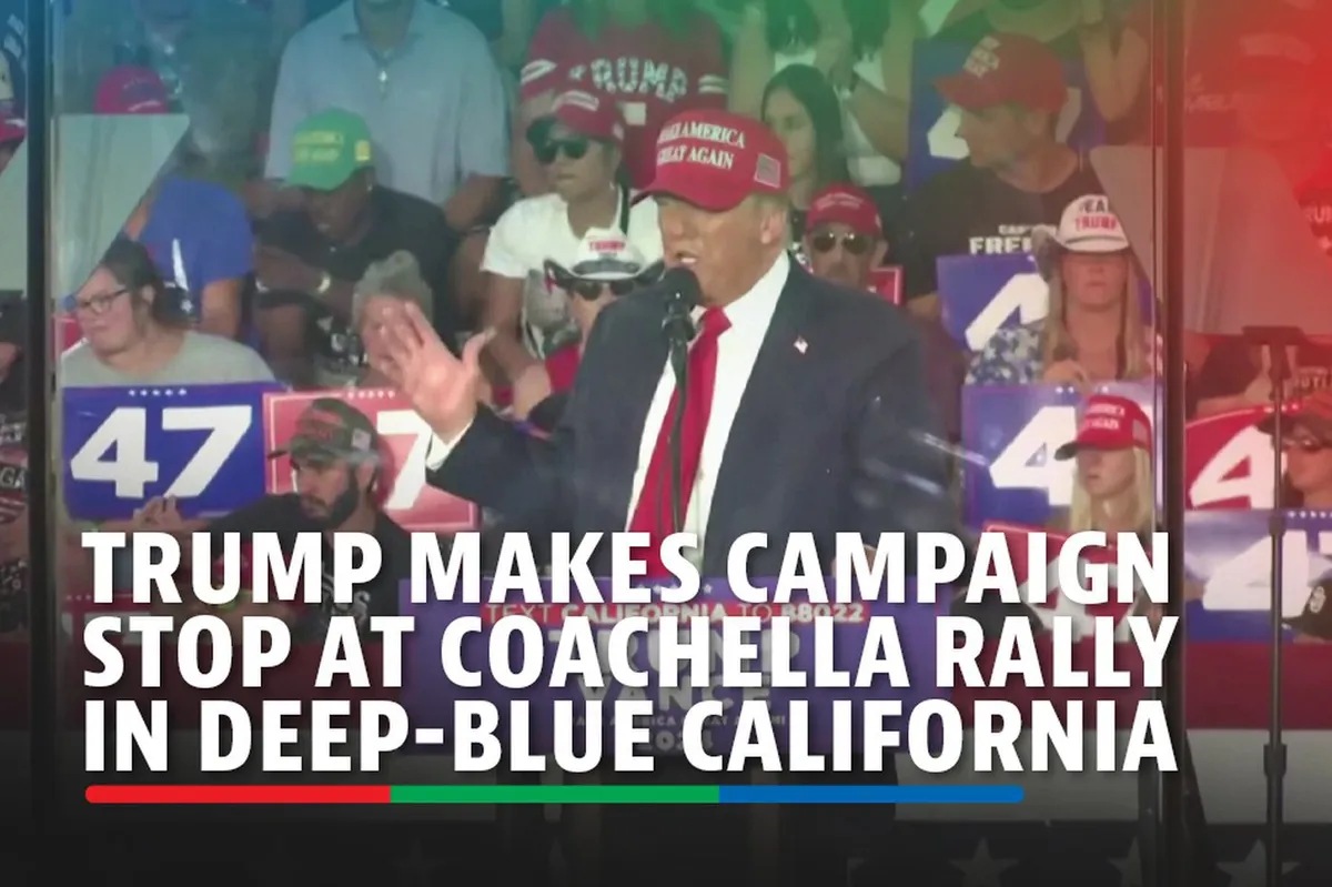 Trump makes campaign stop at Coachella rally in deep-blue California ...