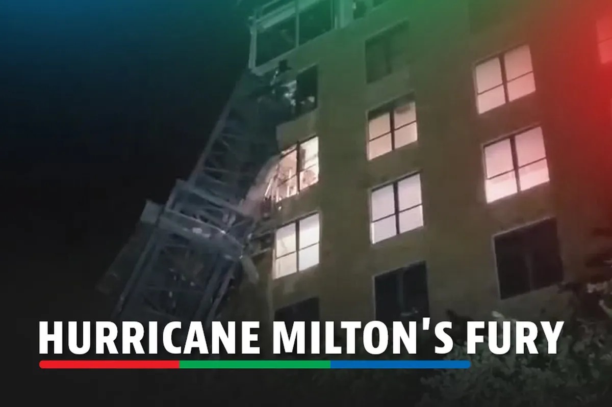 Crane collapses in Hurricane Milton's fury | ABS-CBN News