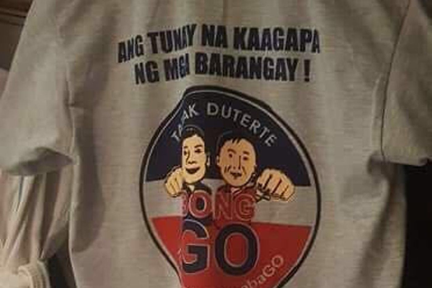 Bong Go shirts distributed in paid Liga ng mga Barangay event | ABS-CBN ...