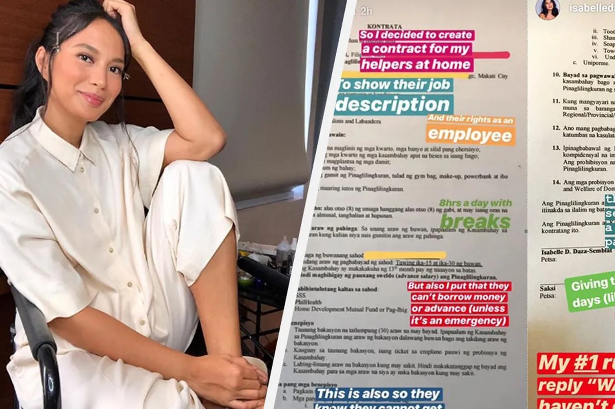 LOOK: Isabelle Daza creates job contracts for her household helpers ...