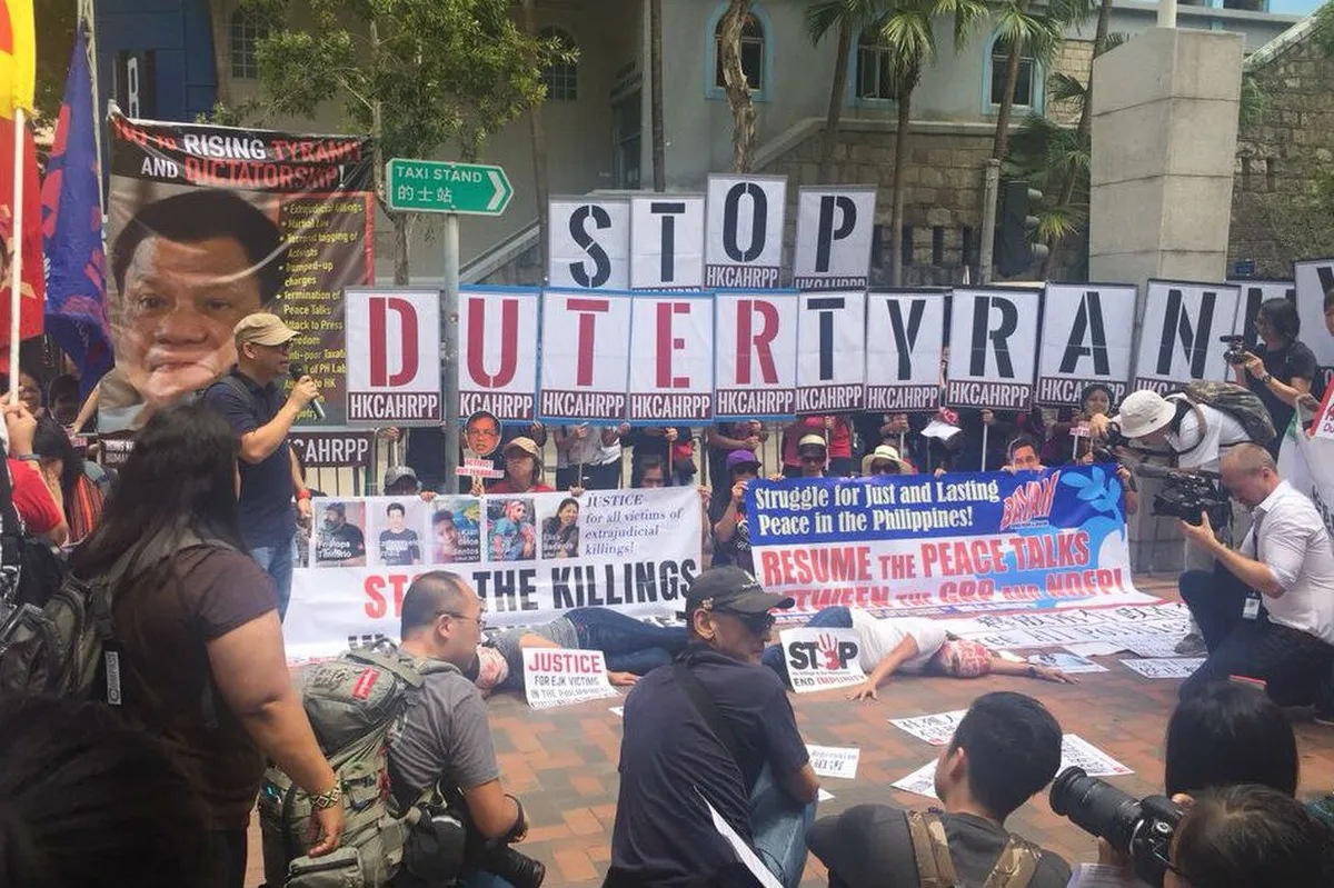 Pulong ni Duterte sa mga Pinoy sa Hong Kong, sinalubong ng protesta ...