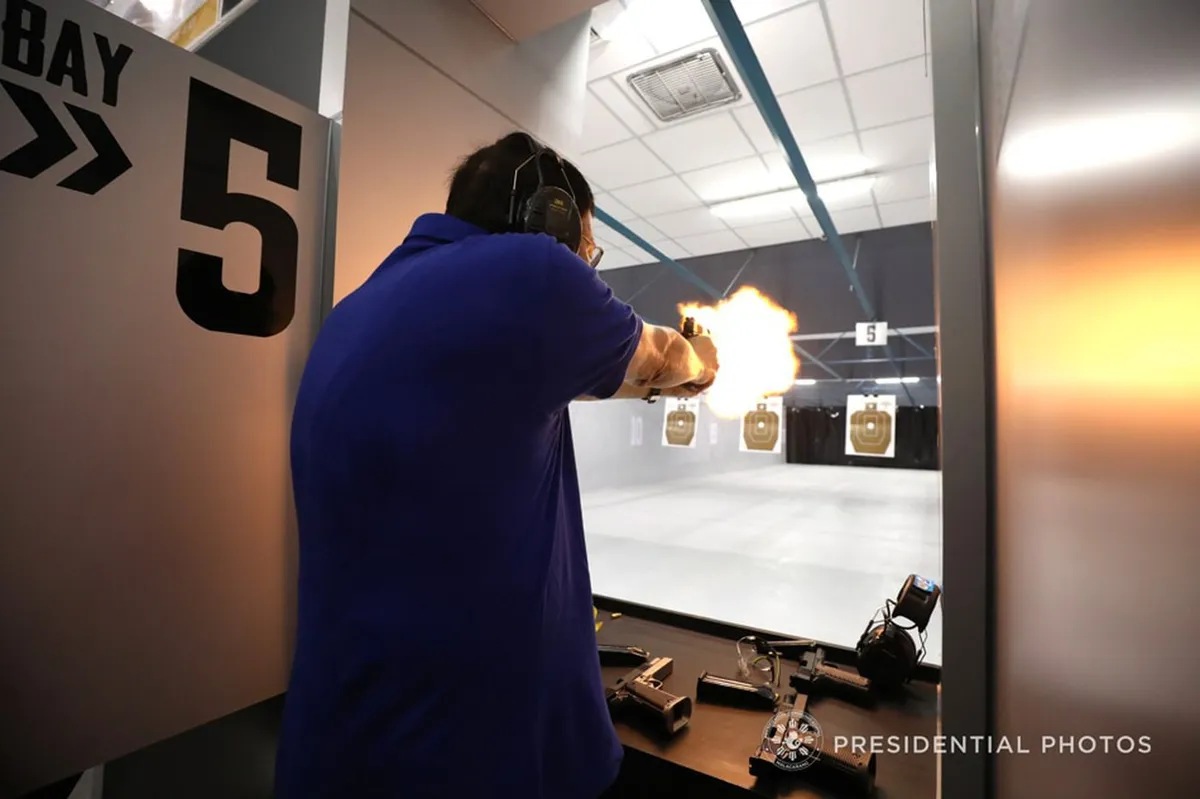 WATCH: President Duterte shows shooting skills | ABS-CBN News