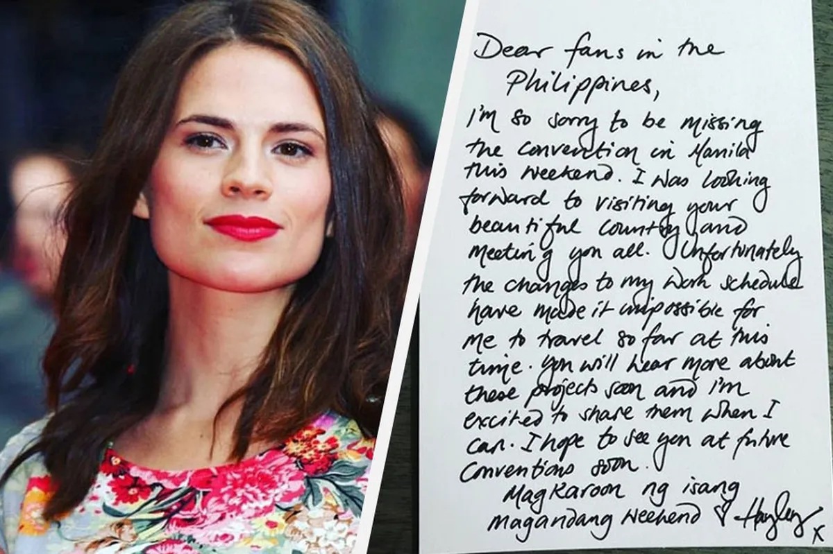'In my own words': Hayley Atwell pens letter to Pinoy ComicCon fans ...