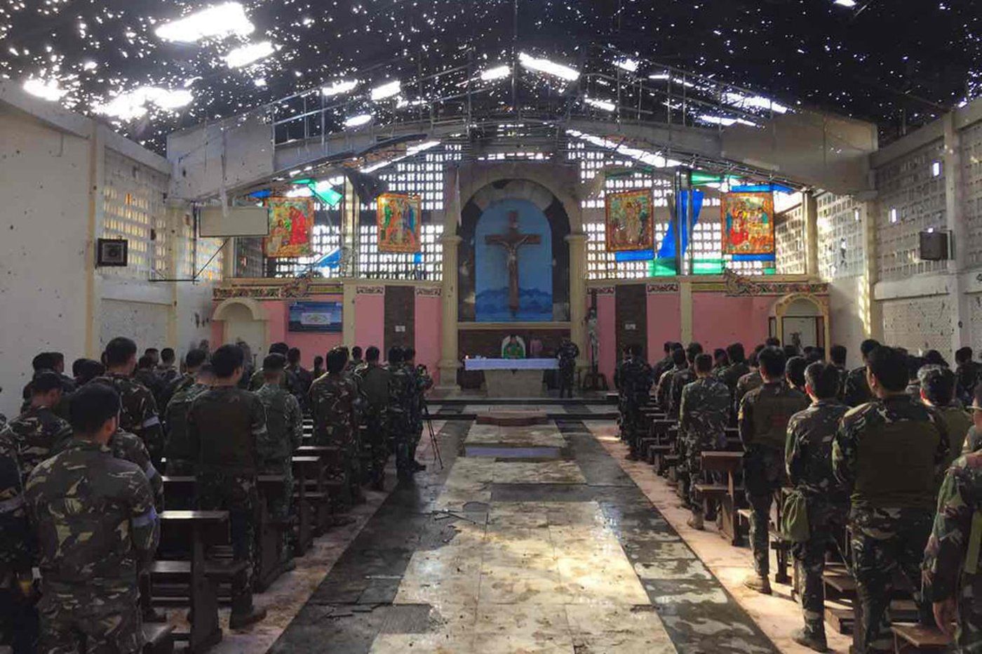 Mass held at Marawi's battle-scarred cathedral | ABS-CBN News
