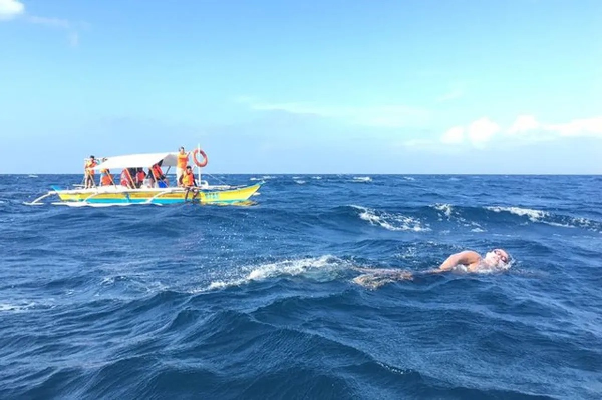 'Pinoy Aquaman' swims from Limasawa to Southern Leyte | ABS-CBN Sports