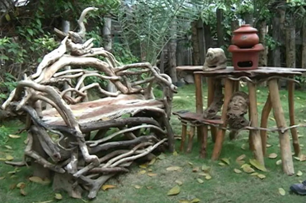 LOOK: Fireman in Iloilo crafts furniture from fallen trees, scrap wood ...