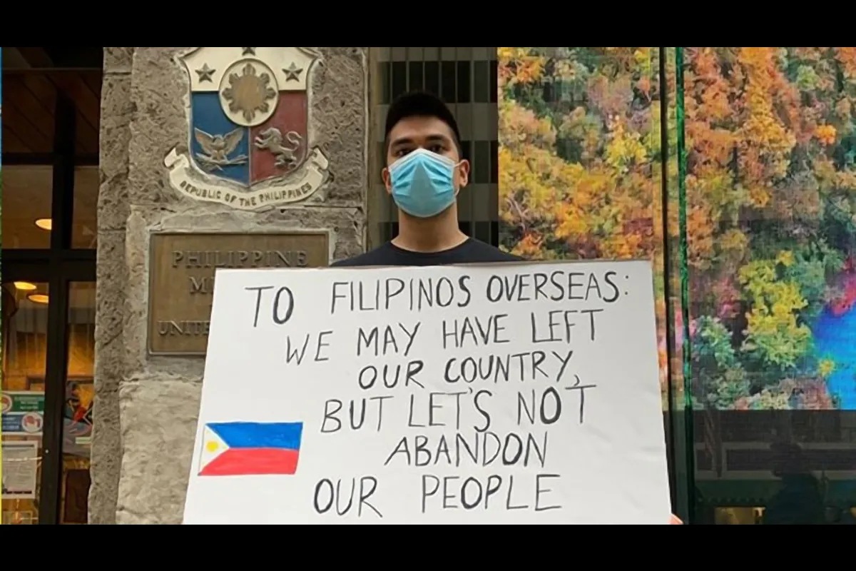 Edu Manzano’s son Enzo holds solo protest against PH government in New ...