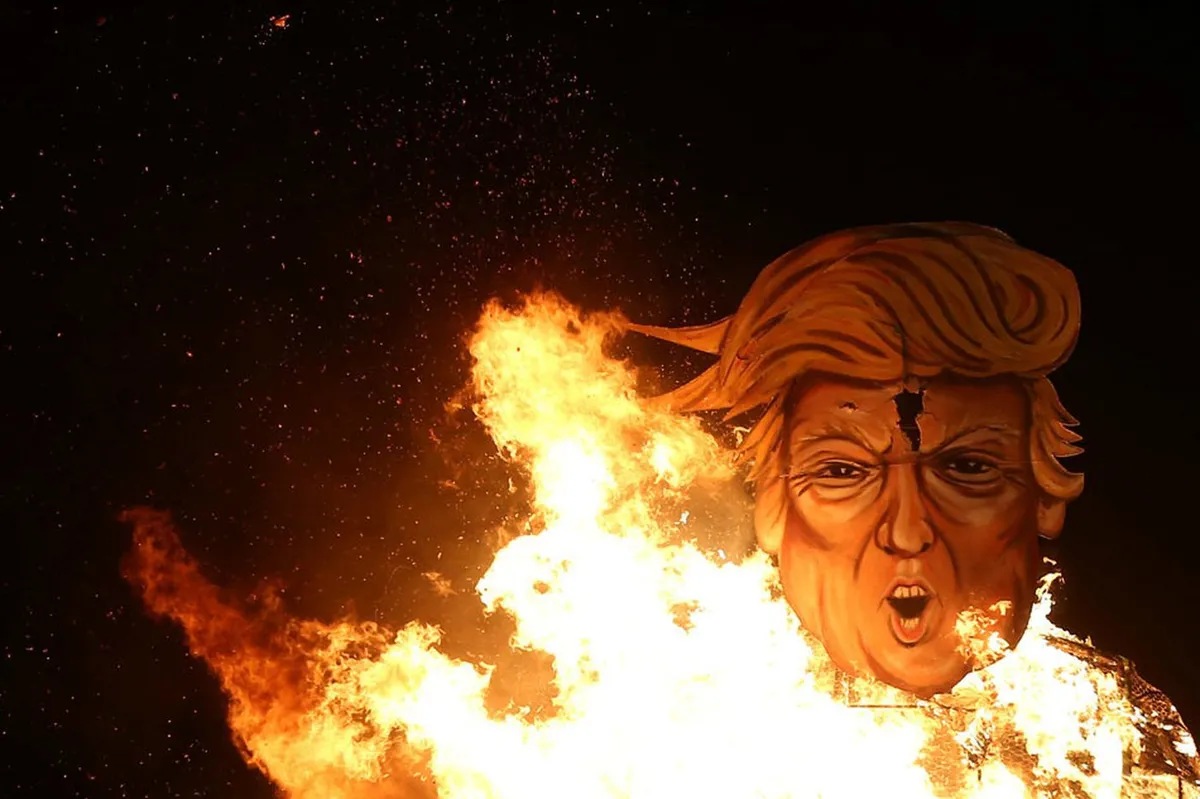 'You're fired' - Trump effigy feels the heat on UK bonfire night | ABS ...