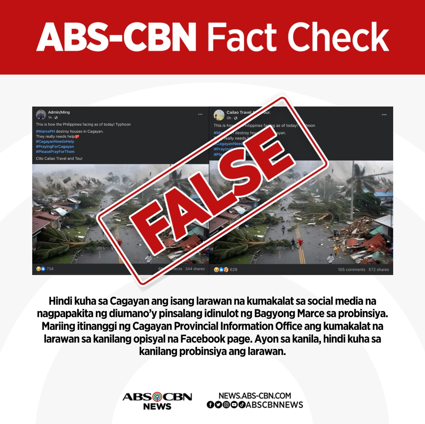 FACT CHECK: Hindi sa Cagayan ang kumakalat na larawan ng pananalasa ni ...