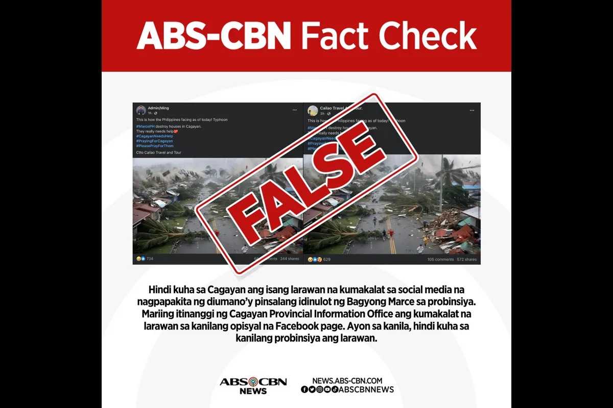 FACT CHECK: Hindi sa Cagayan ang kumakalat na larawan ng pananalasa ni ...