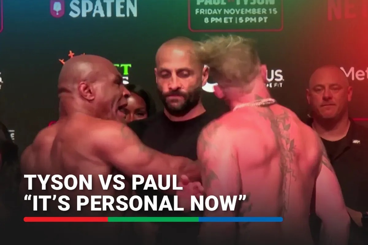 Tyson slaps Paul ahead of heavyweight boxing match | ABS-CBN Sports