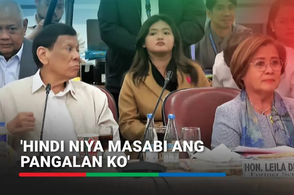 Duterte gestures fist at de Lima during House quad comm probe | ABS-CBN ...