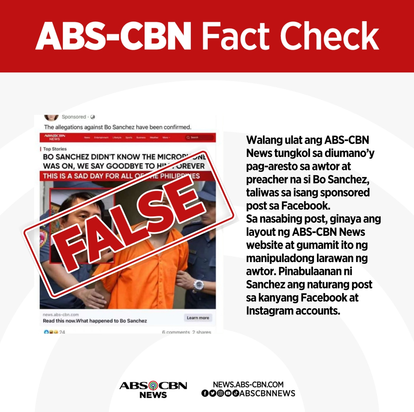 FACT CHECK: ‘Di totoo ang ABS-CBN report tungkol sa pag-aresto kay Bo ...