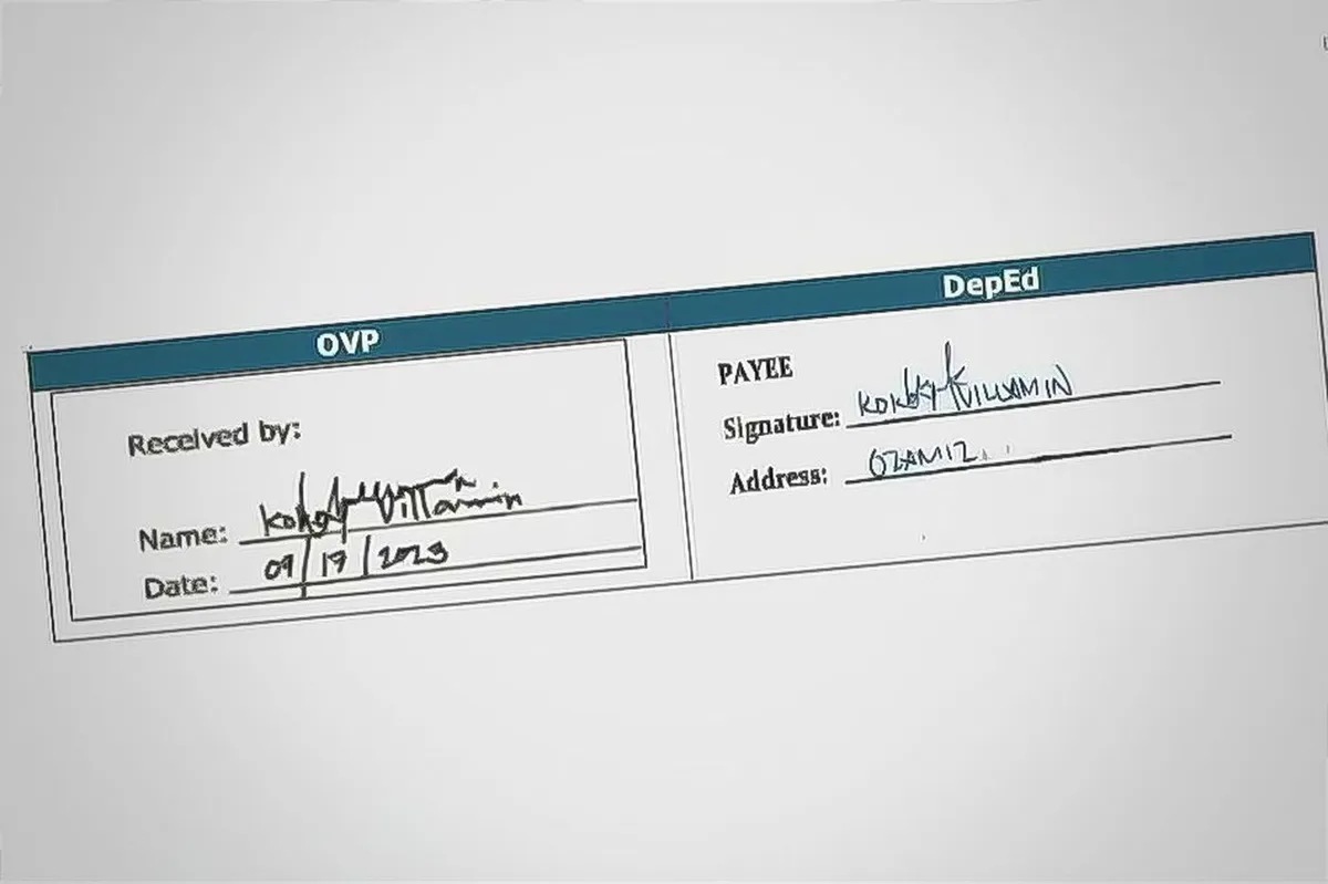 House panel cites allegedly questionable receipts submitted by OVP ...