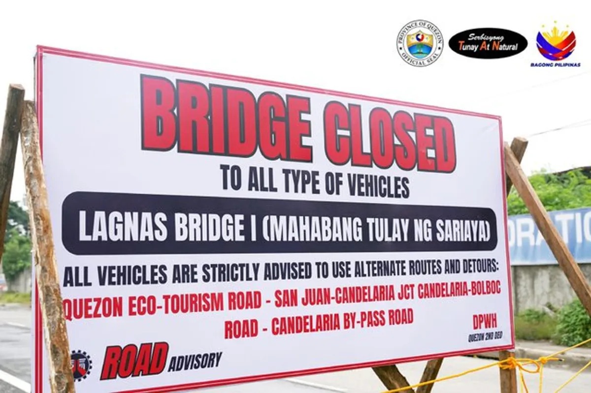 Bridge on Maharlika Highway route to southern Quezon, Bicol closed for ...
