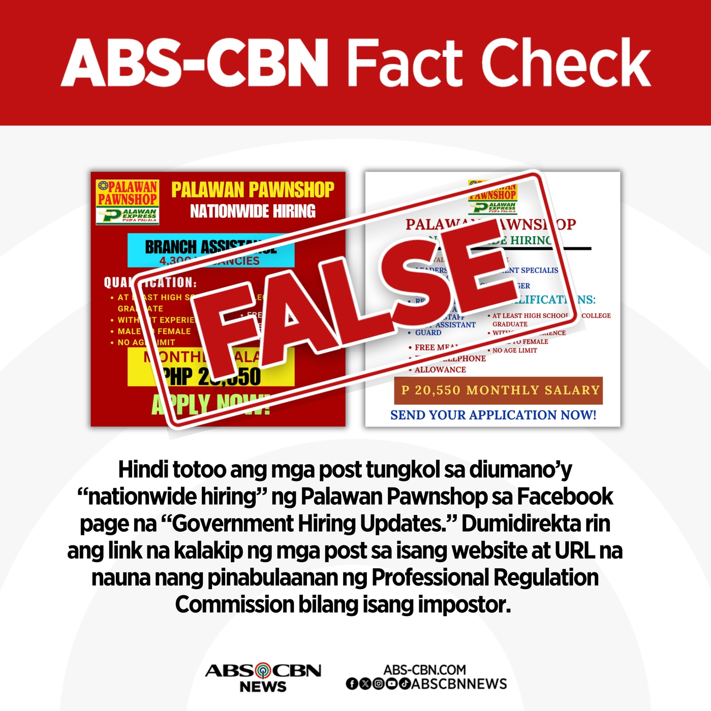 FACT CHECK: Peke ang mga post tungkol sa 'nationwide hiring' umano ng ...