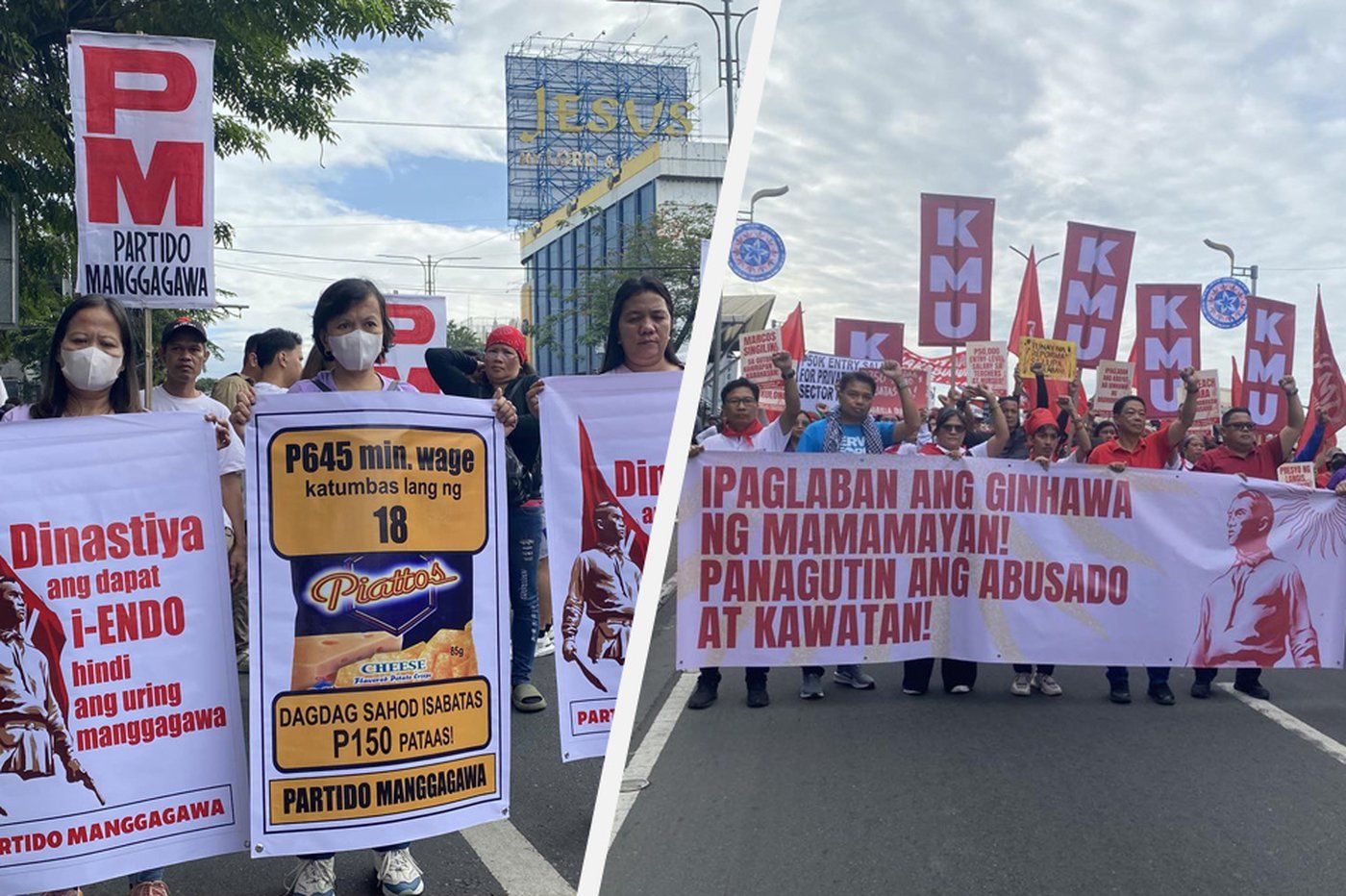 Workers protest high prices, dominance of political dynasties on ...