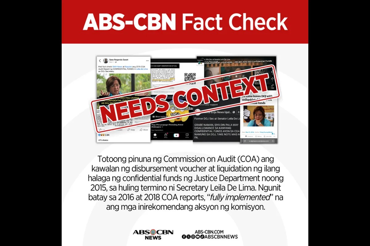 FACT CHECK: Kailangan ng konteksto ang mga bagong post ukol sa ...
