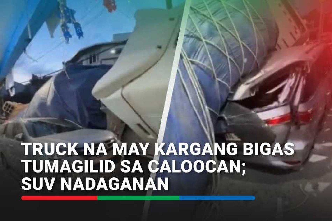 Truck na may kargang bigas tumagilid sa Caloocan; SUV nadaganan | ABS ...