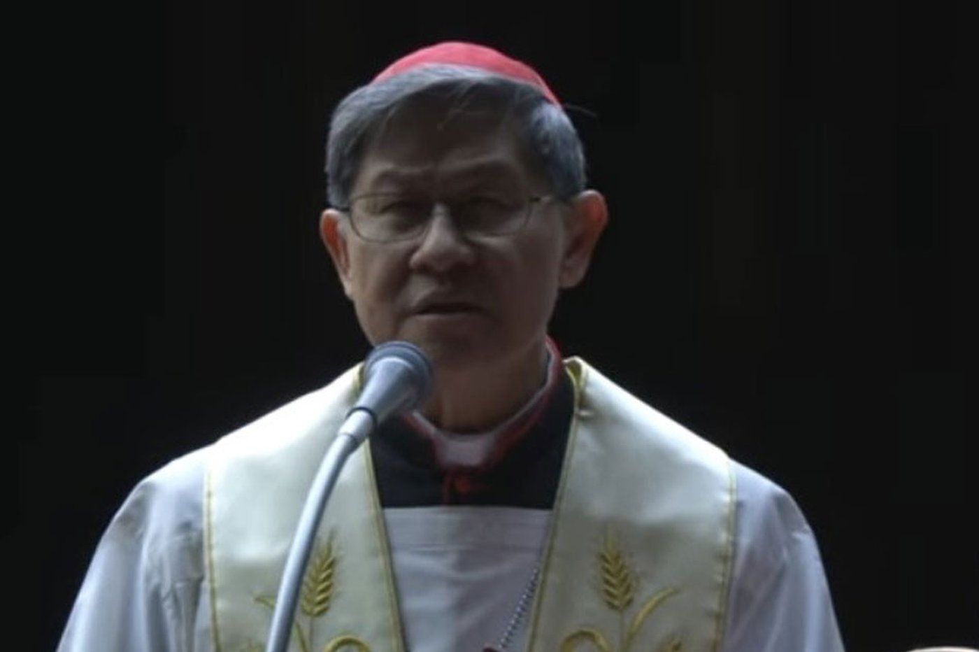Cardinal Tagle presides over second day of rosary for Pope Francis at ...