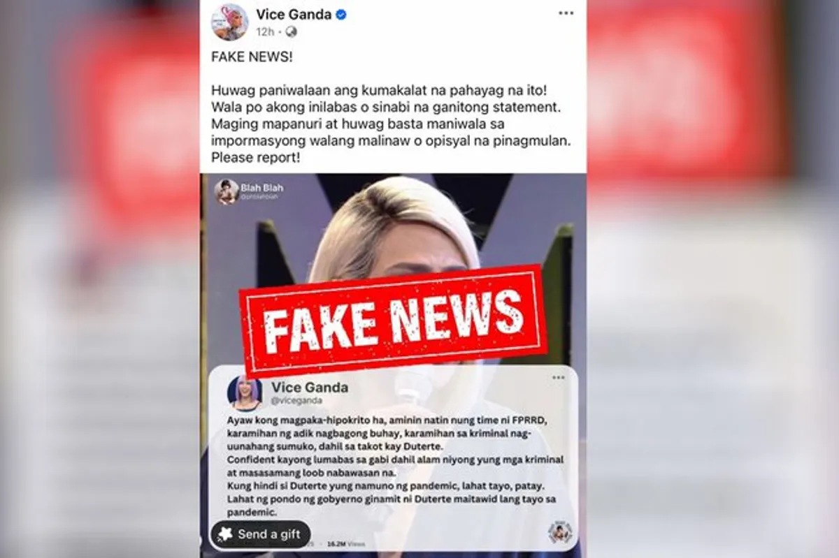 Vice Ganda disowns post about ex-President Duterte | ABS-CBN Entertainment