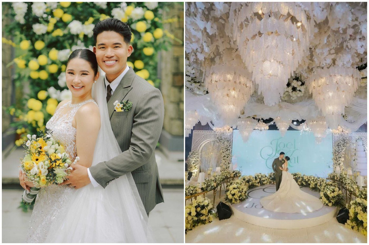 Katrina Ermino and Joel Javier's Wedding Aesthetic Was Like Summer and Winter Wonderlands ...