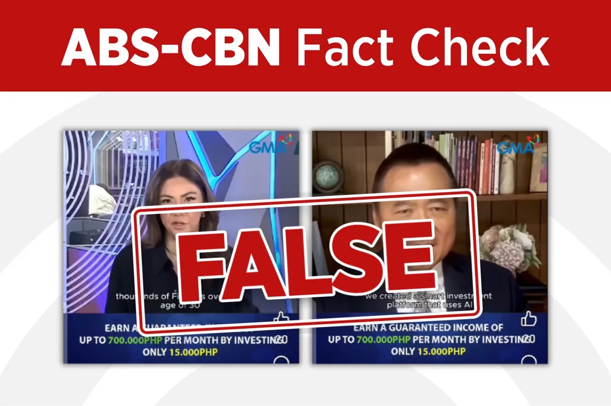 FACT CHECK: Walang report ang ABS-CBN tungkol sa isang high-return ...