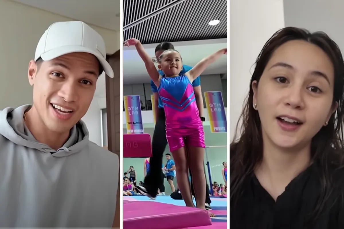 Sophie Albert, Vin Abrenica, show support for daughter Ava’s gymnastics competition: 'She was so ...