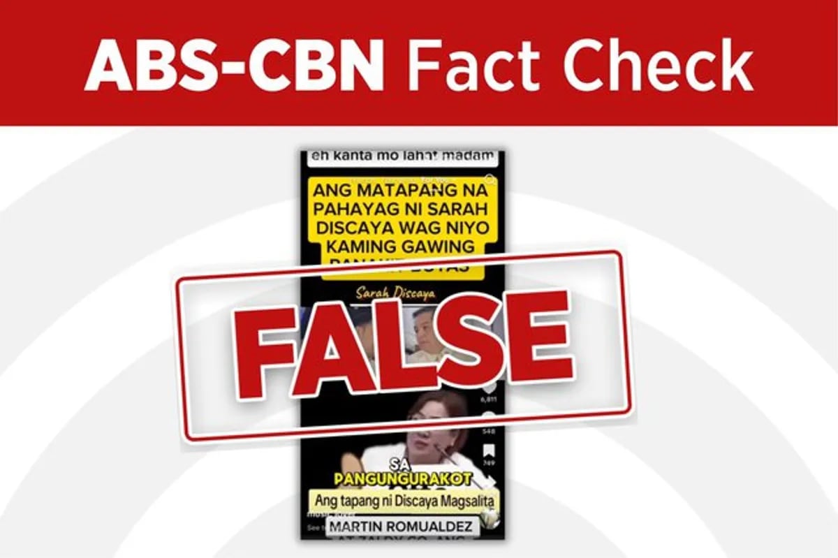 FACT CHECK: Sarah Discaya, ‘di sinabing ginawa silang panakip butas ng ...