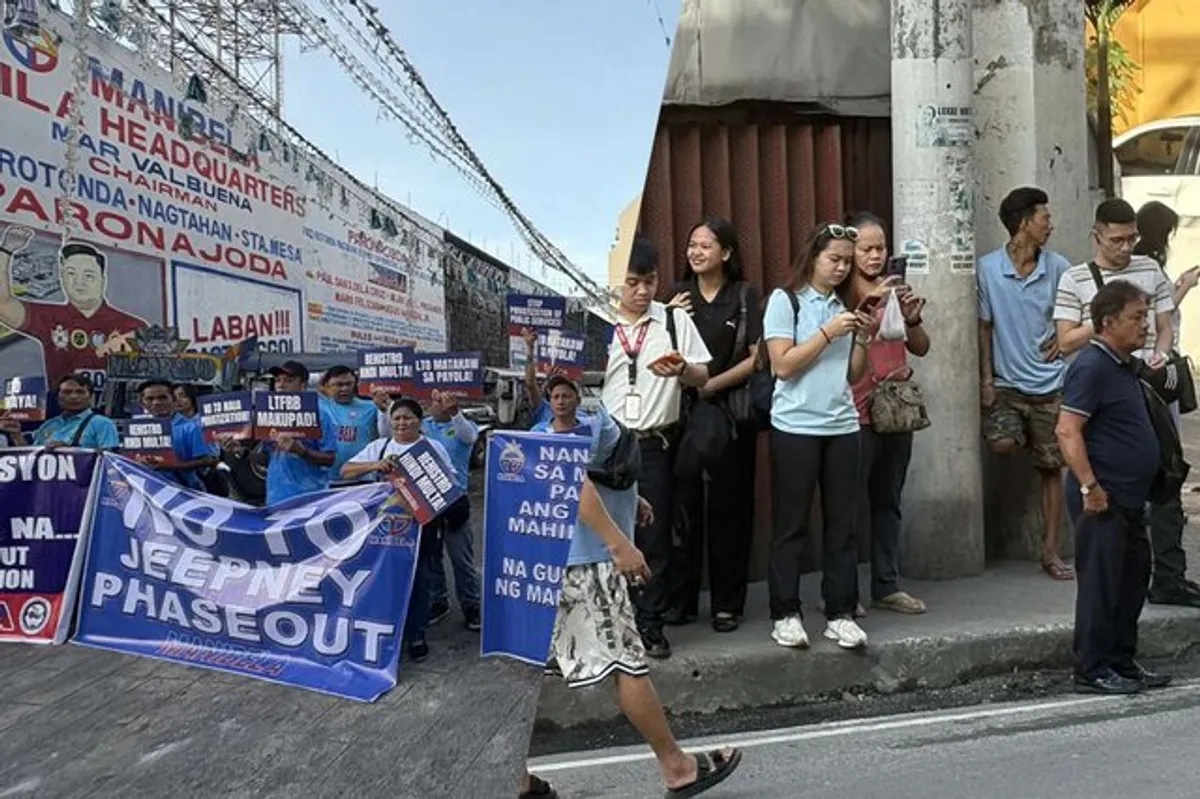 Manila residents struggle to commute amid nationwide jeepney strike ...
