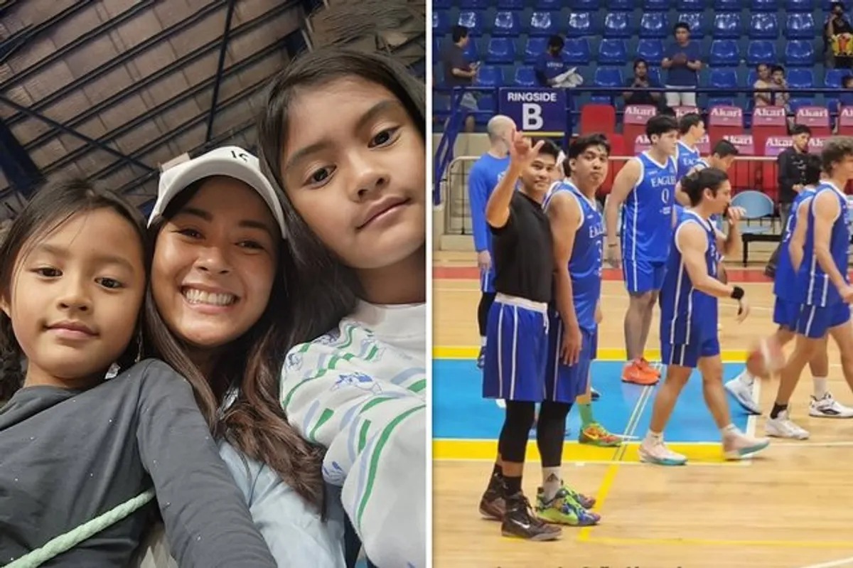 Bianca Gonzalez and daughters watch JC Intal play basketball again ...