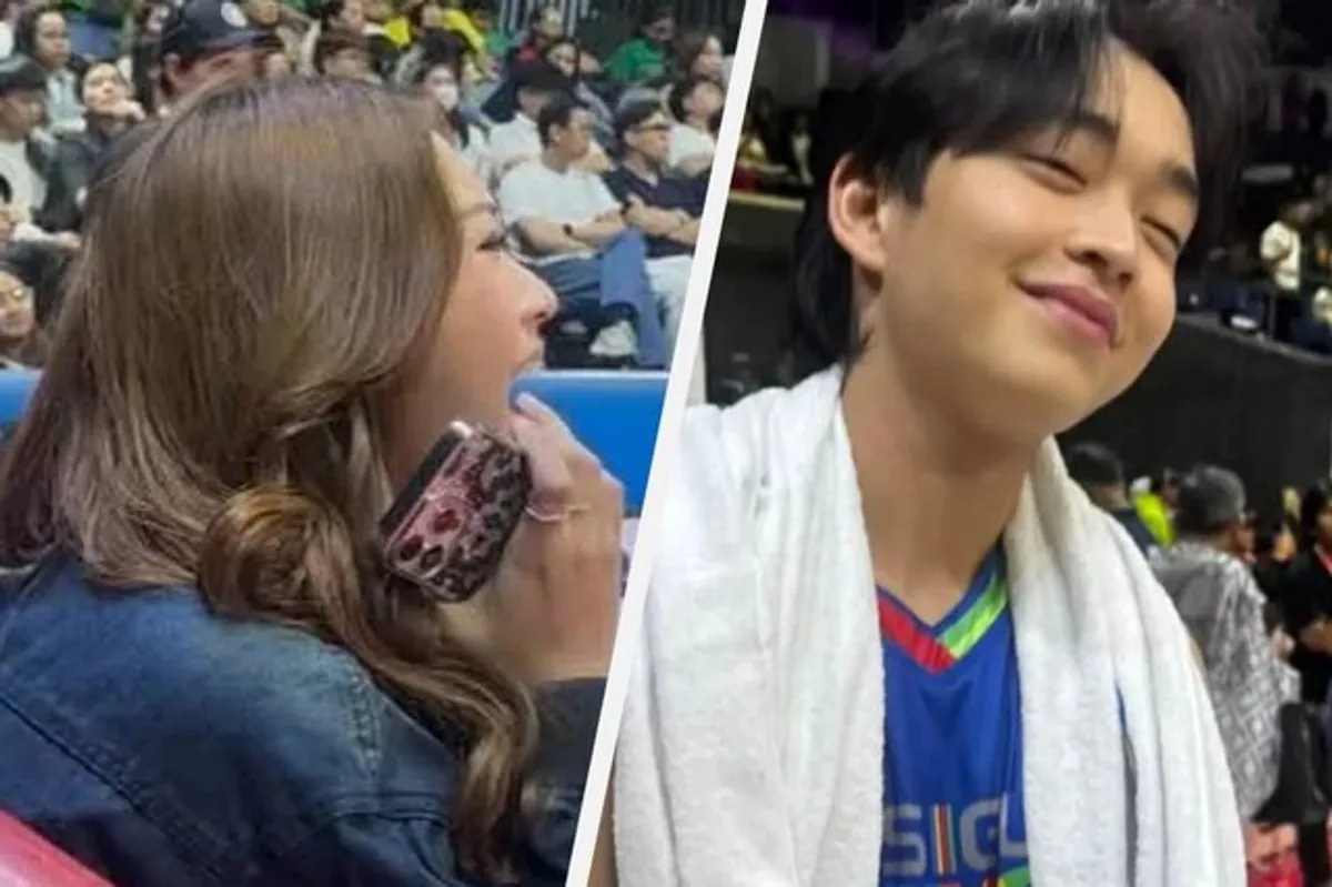 Angela Muji cheers for 'baby' Rabin Angeles at his first All-Star Games ...
