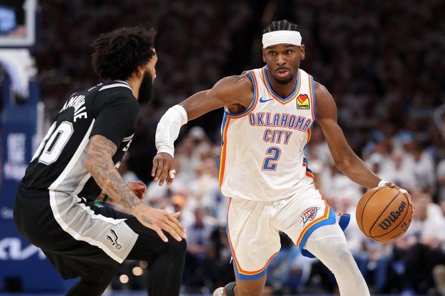 NBA: Gilgeous-Alexander, Thunder down Spurs to take 3-2 series lead ...