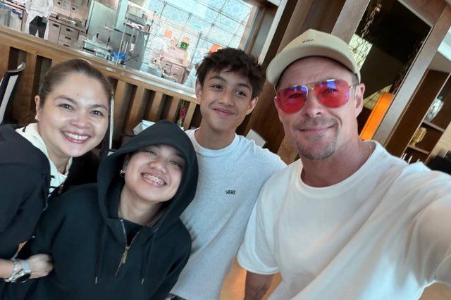 Krystala meets Thor: Judy Ann Santos and her kids pose with Chris ...
